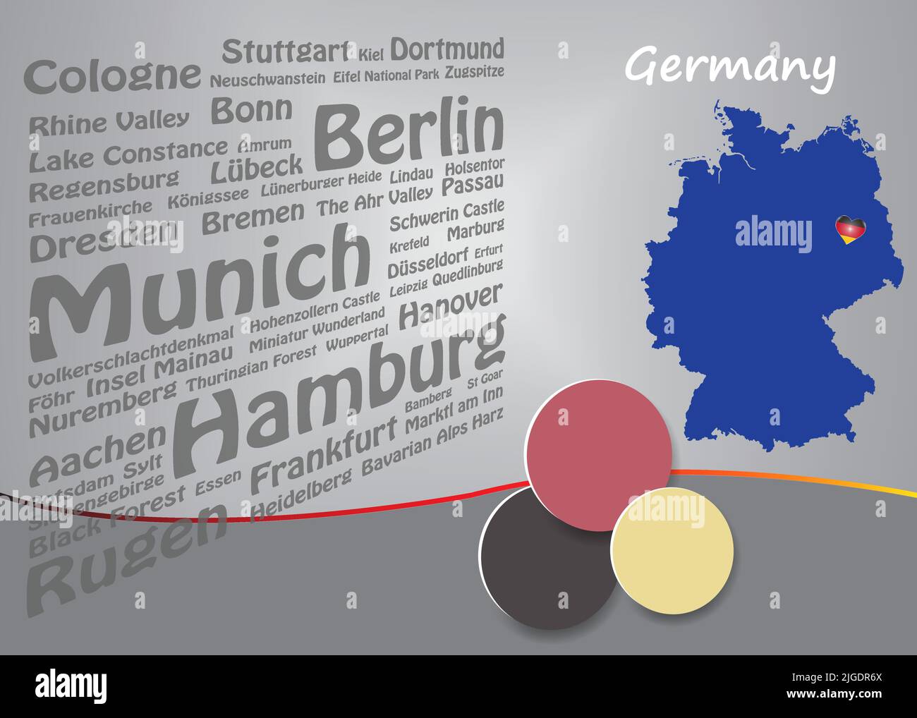 Names of germany map hi-res stock photography and images - Alamy