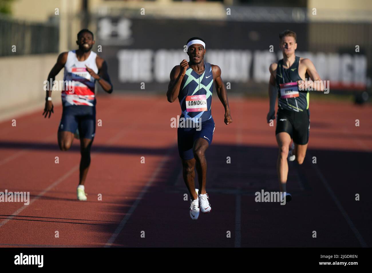 Wil London wins the 400m in 45.65 during the Under Armour Sunset Tour ...