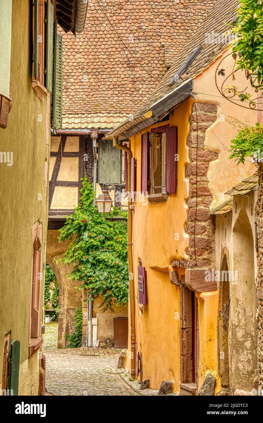 Riquewihr charming medieval village hi-res stock photography and images ...