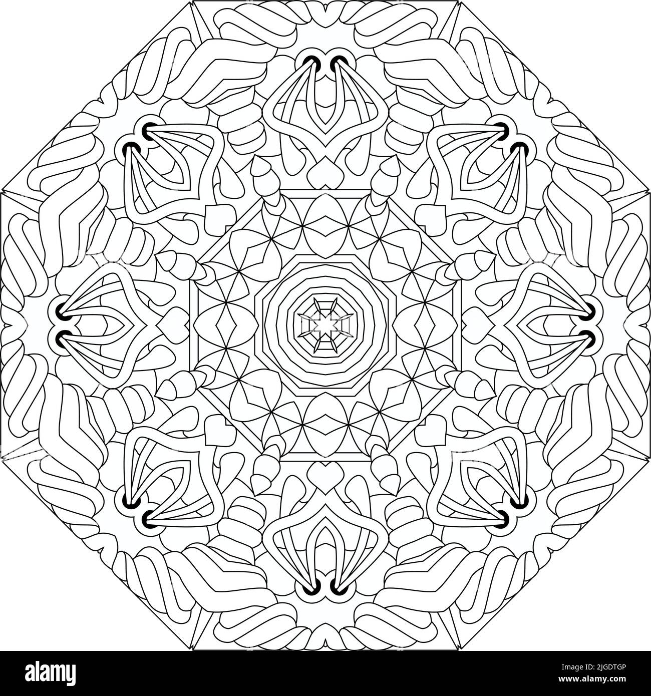 Vector Adult Coloring Book Textures. Hand-painted art design. Adult ...