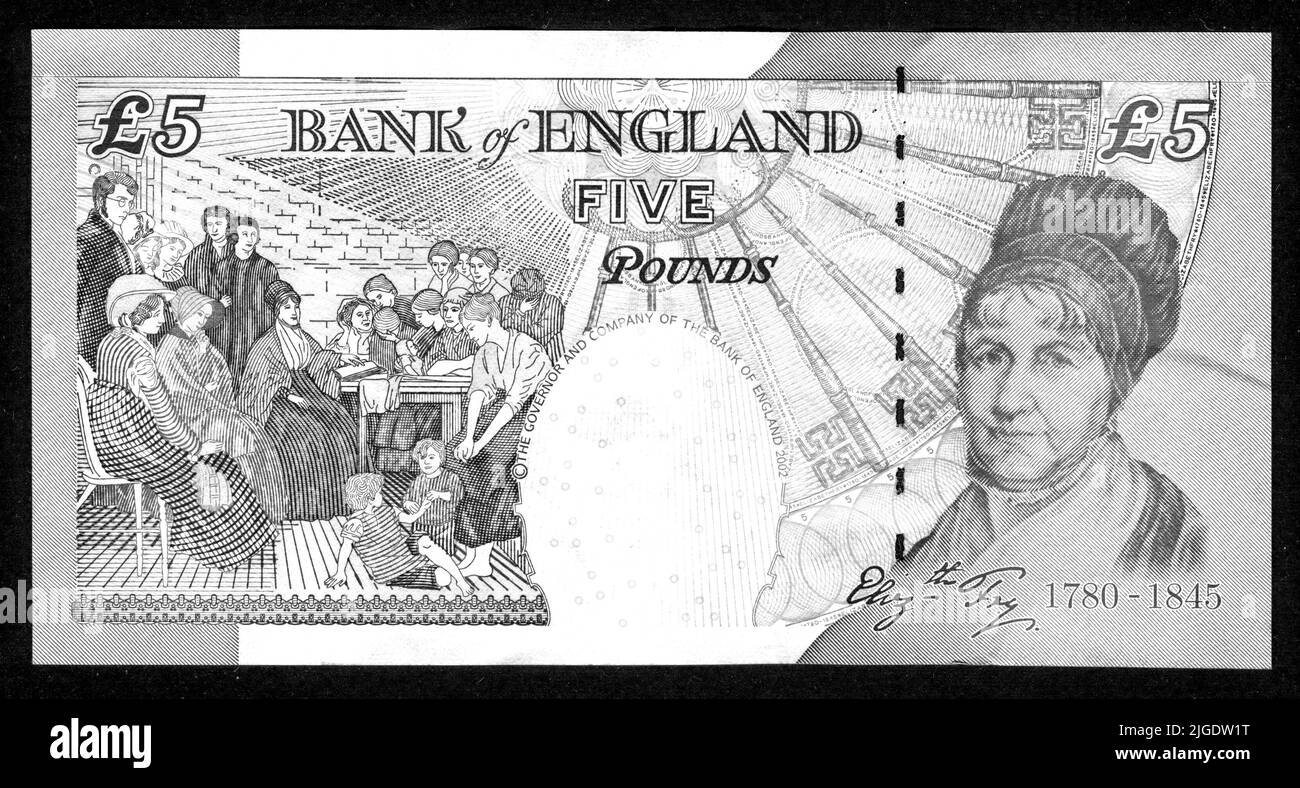 5 pounds note Black and White Stock Photos & Images - Alamy