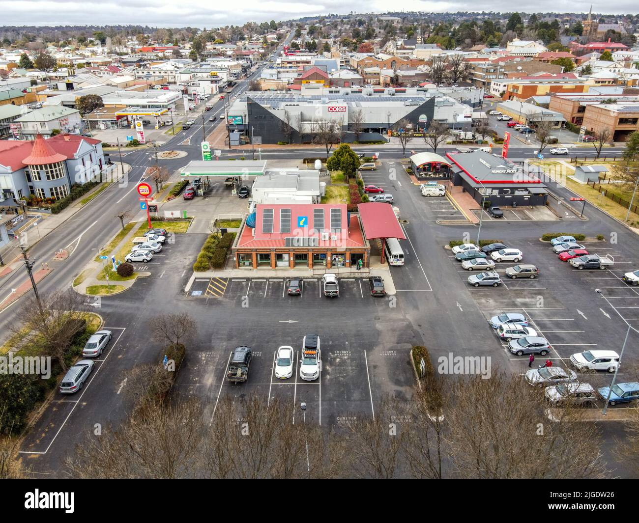 Aerial View of the town Armidale, NSW, 2340, Australia, with beautiful ...