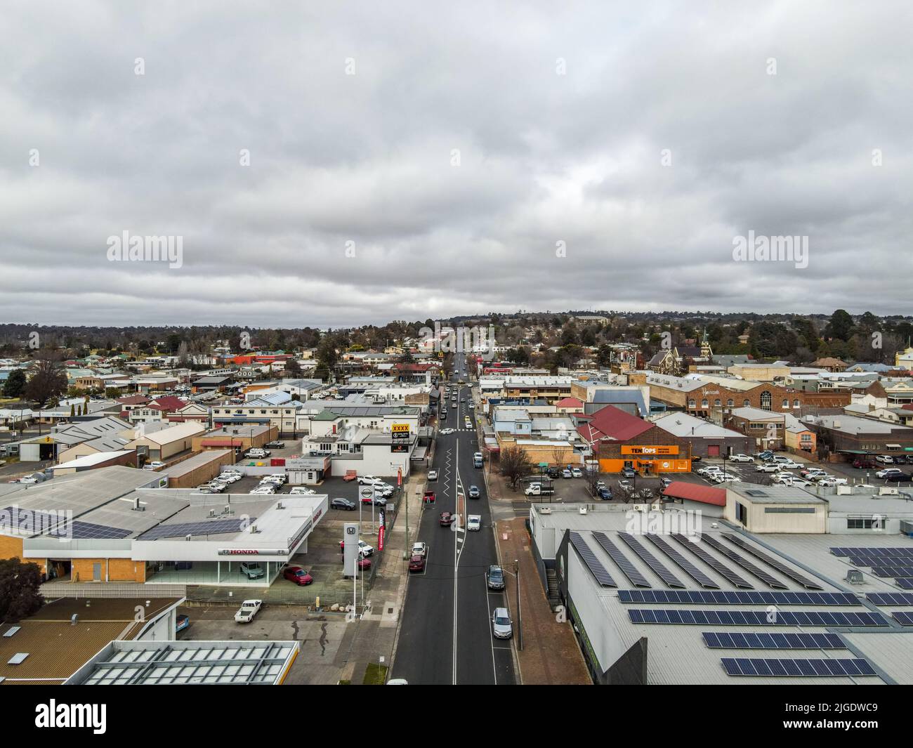 Aerial View of the town Armidale, NSW, 2340, Australia, with beautiful ...