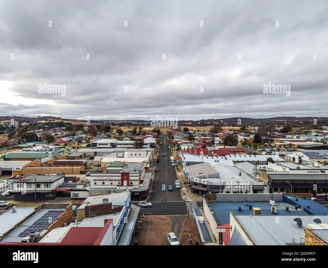 Aerial View of the town Armidale, NSW, 2340, Australia, with beautiful ...
