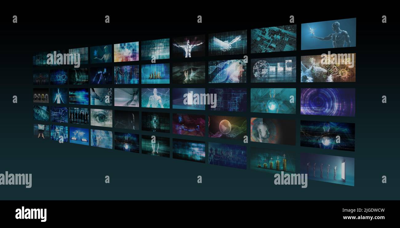 Entertainment Technology and New Video Streaming Service Stock Photo ...