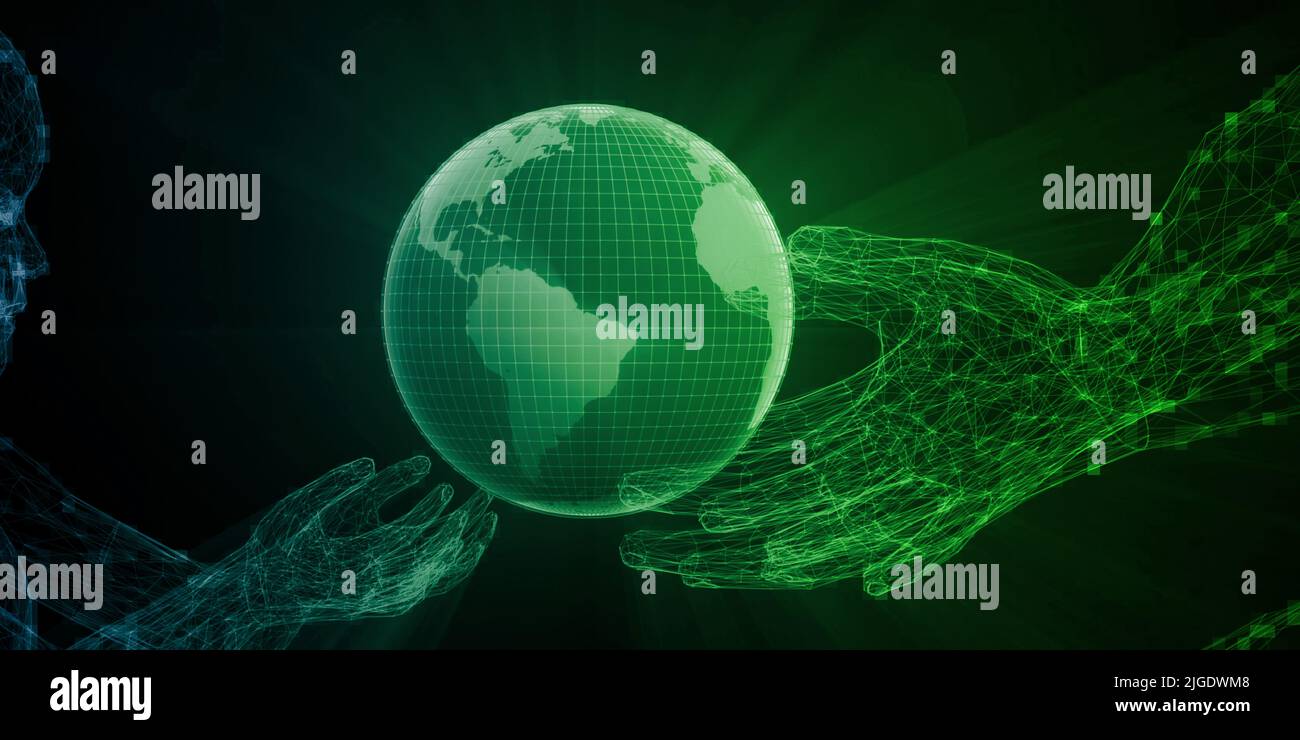 Technology Analytics and Virtual Data Management Art Stock Photo - Alamy