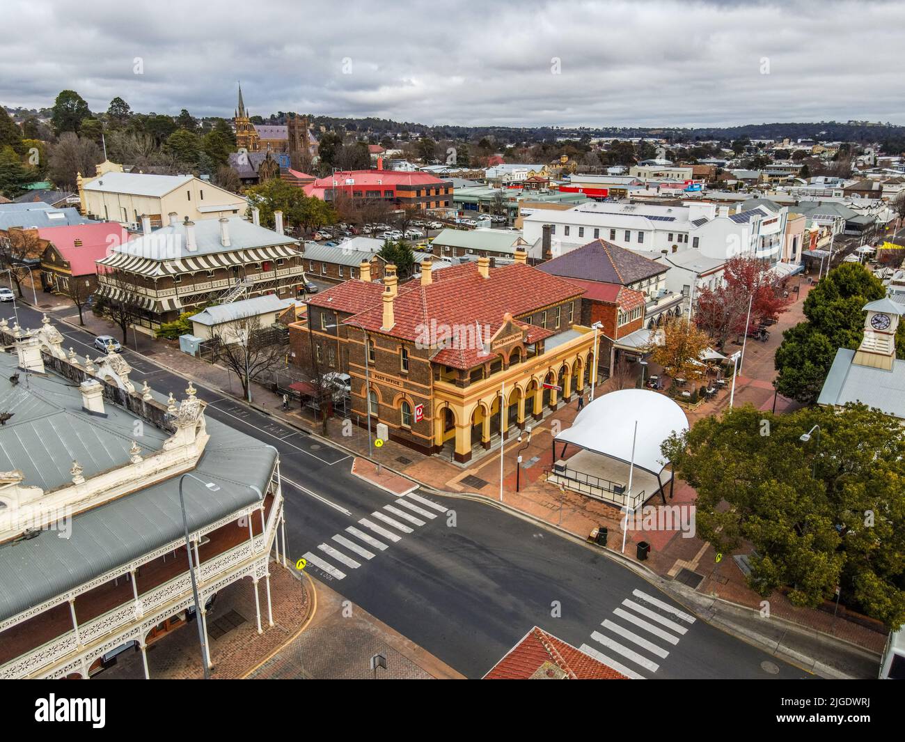 Aerial View of the town Armidale, NSW, 2340, Australia, with beautiful ...