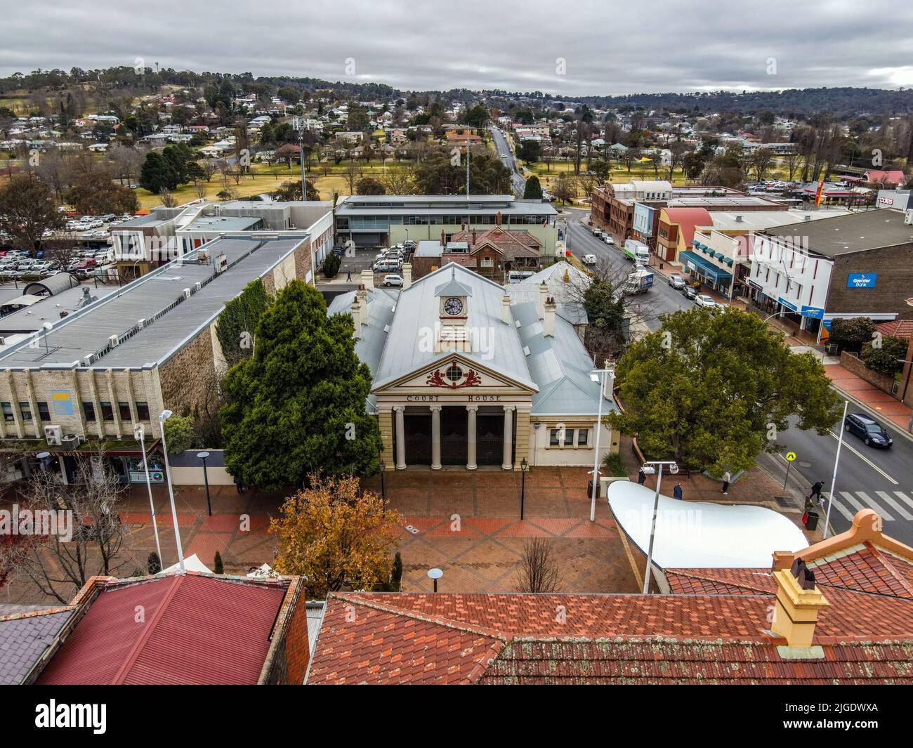 Aerial View of the town Armidale, NSW, 2340, Australia, with beautiful ...