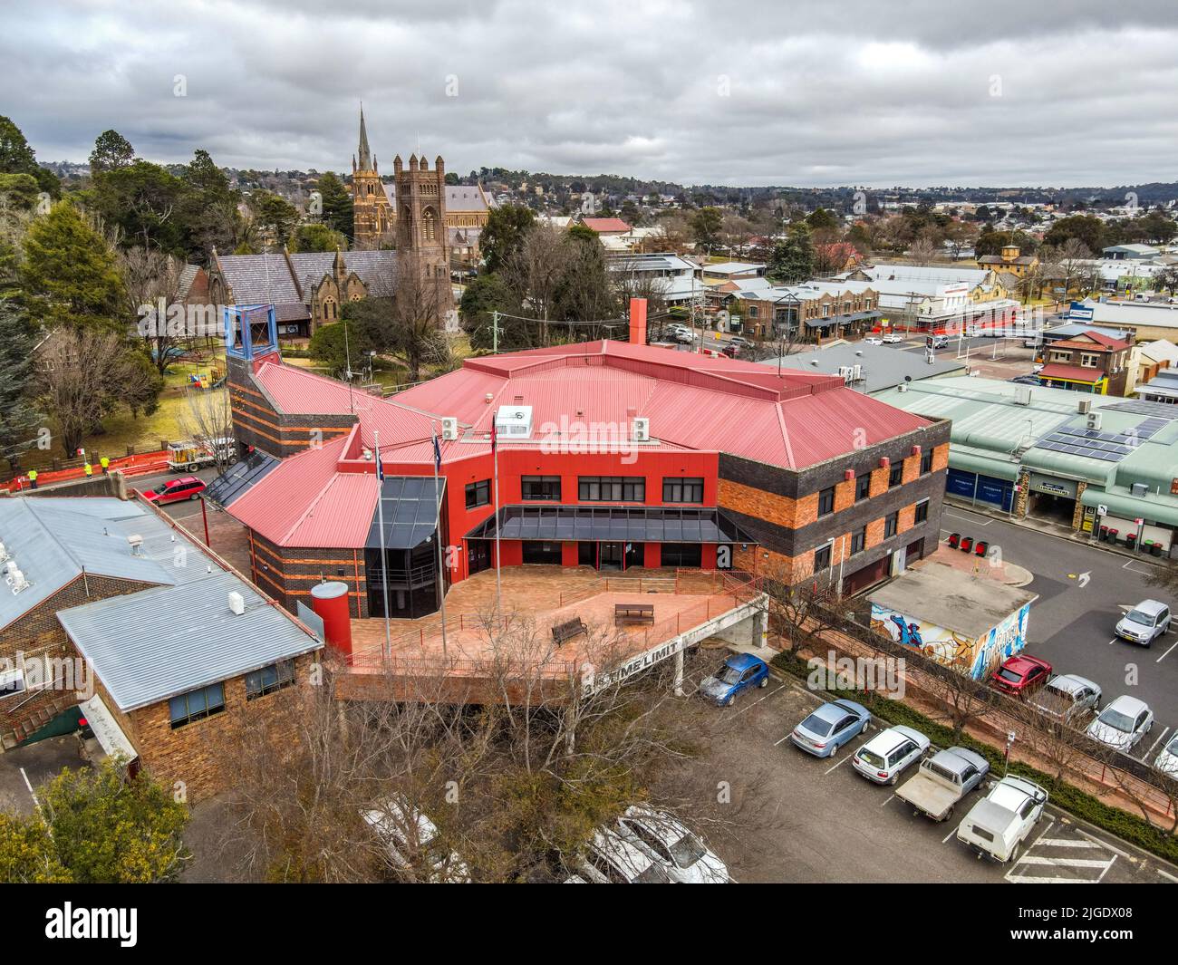 Aerial View of the town Armidale, NSW, 2340, Australia, with beautiful ...