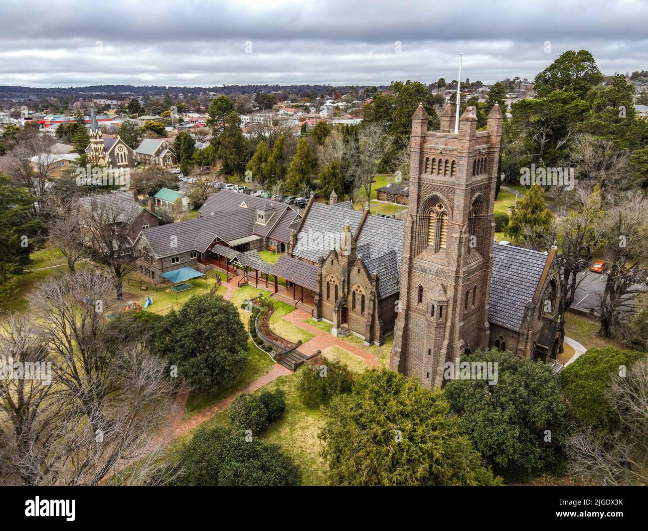 Aerial View of the town Armidale, NSW, 2340, Australia, with beautiful ...
