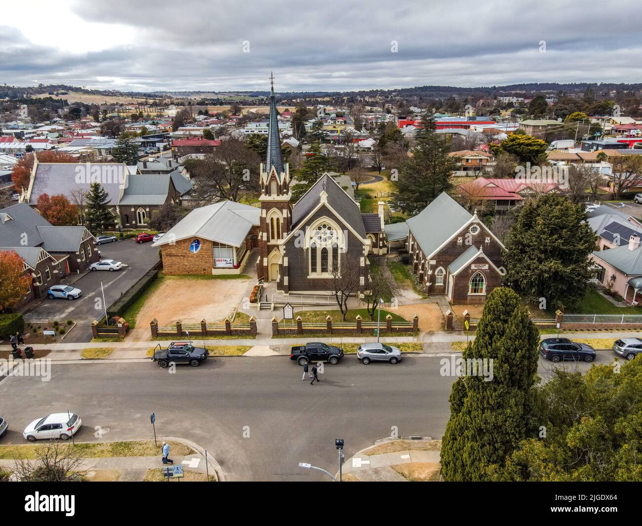 Aerial View of the town Armidale, NSW, 2340, Australia, with beautiful ...