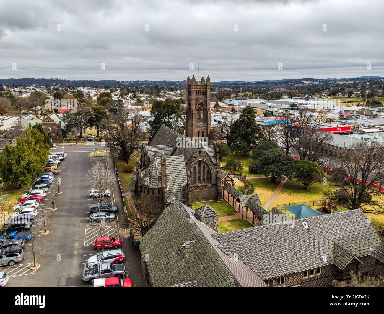 Aerial View of the town Armidale, NSW, 2340, Australia, with beautiful ...