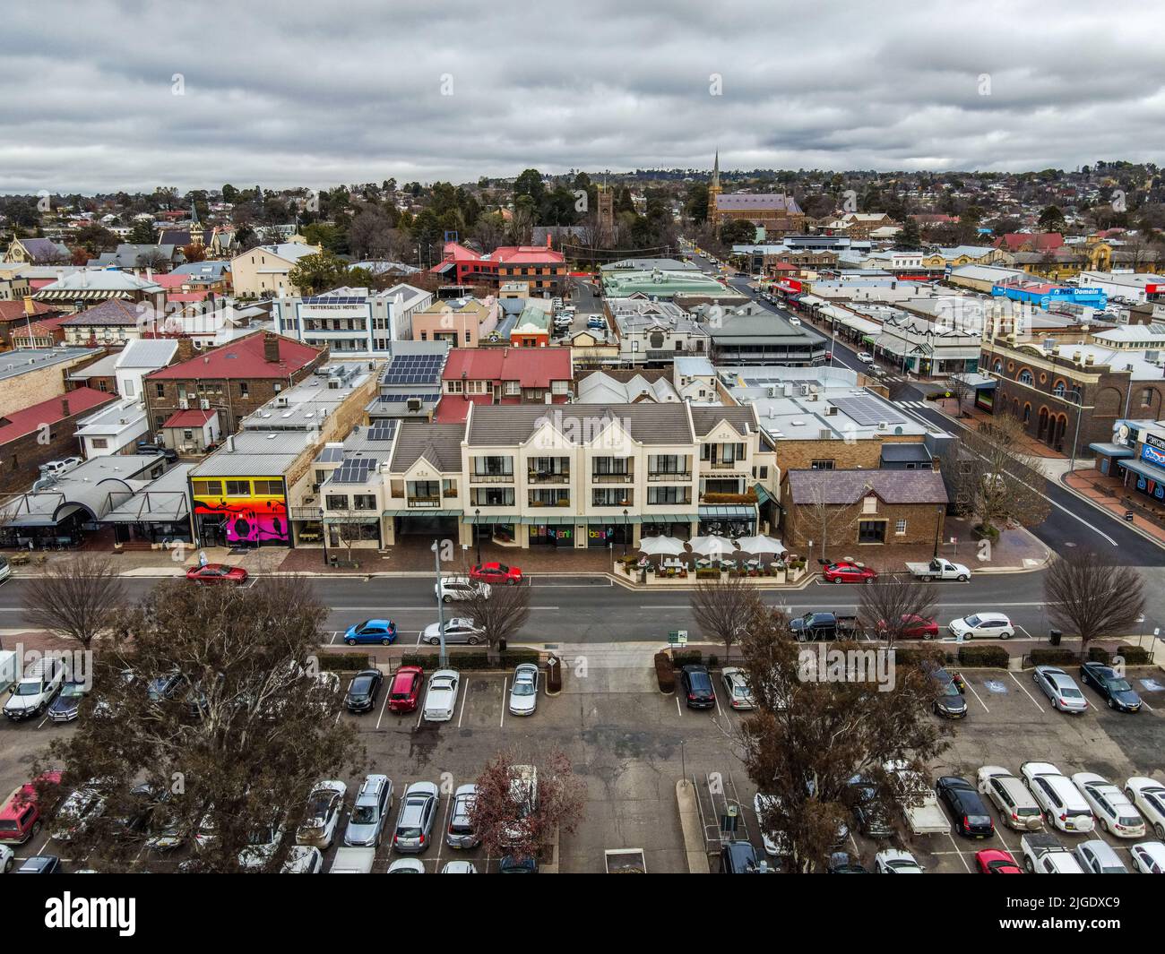 Aerial View of the town Armidale, NSW, 2340, Australia, with beautiful ...