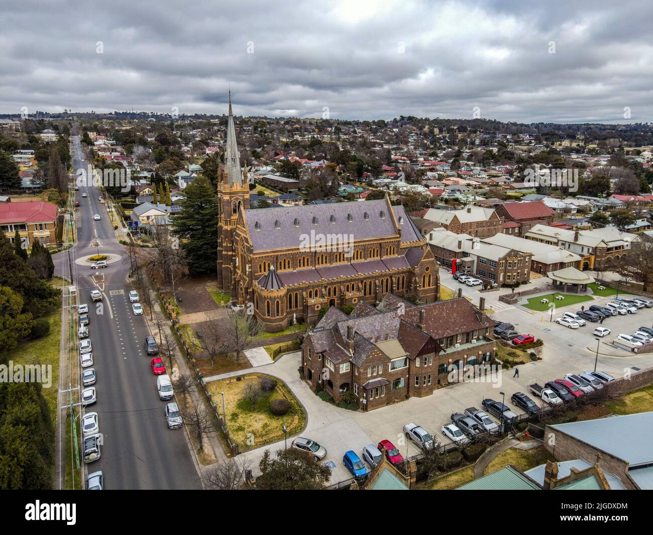 Aerial View of the town Armidale, NSW, 2340, Australia, with beautiful ...