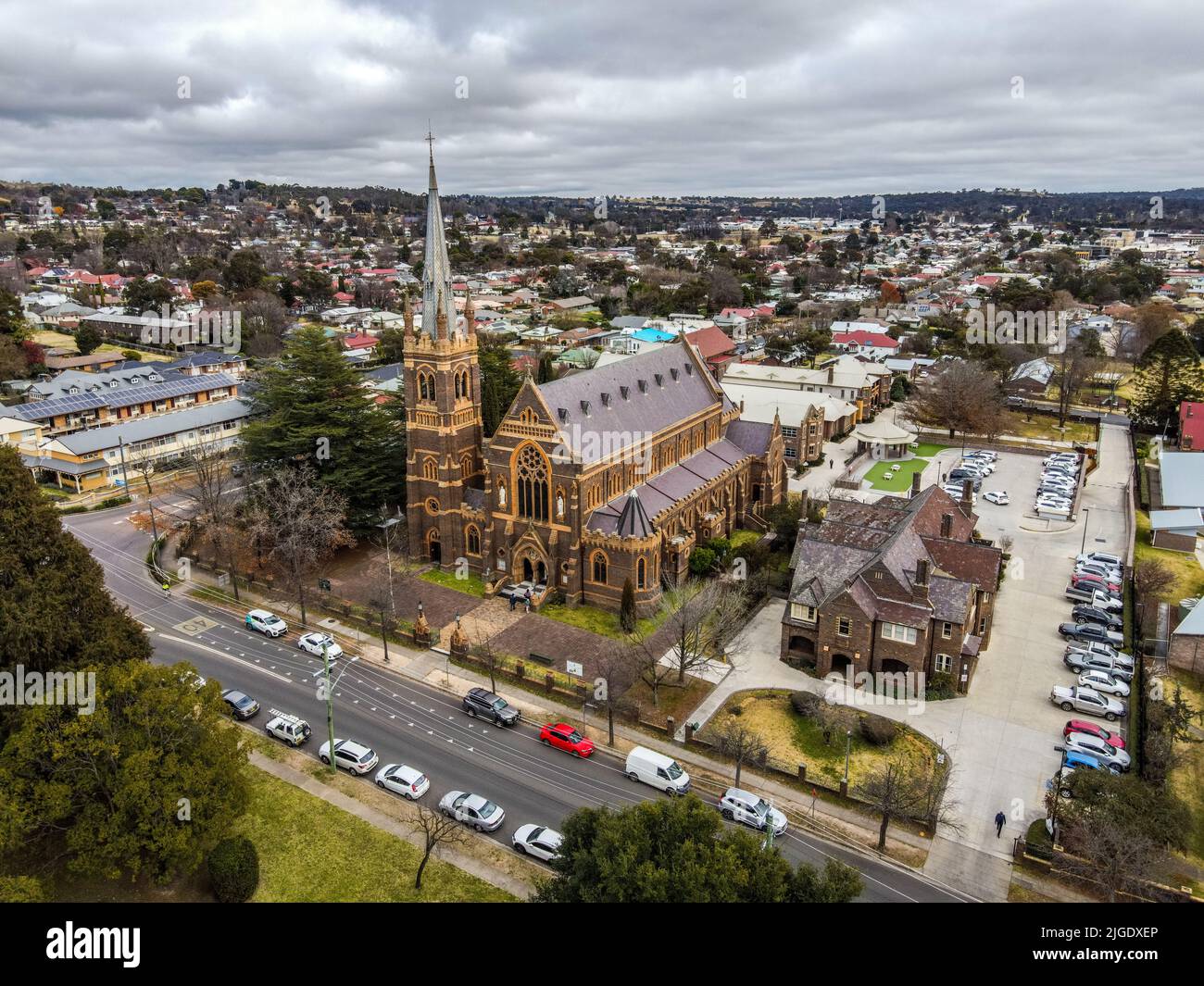 Aerial View of the town Armidale, NSW, 2340, Australia, with beautiful ...