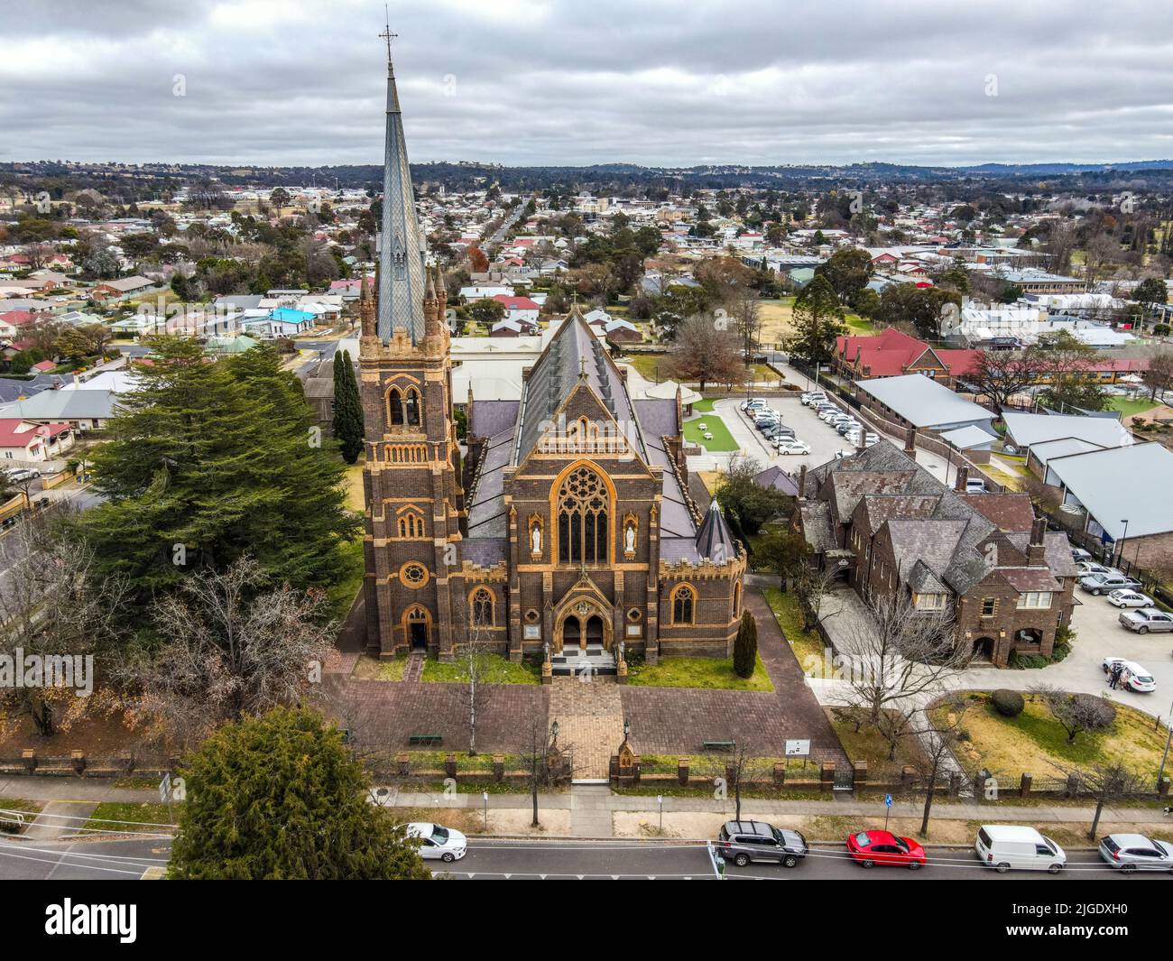 Aerial View of the town Armidale, NSW, 2340, Australia, with beautiful ...