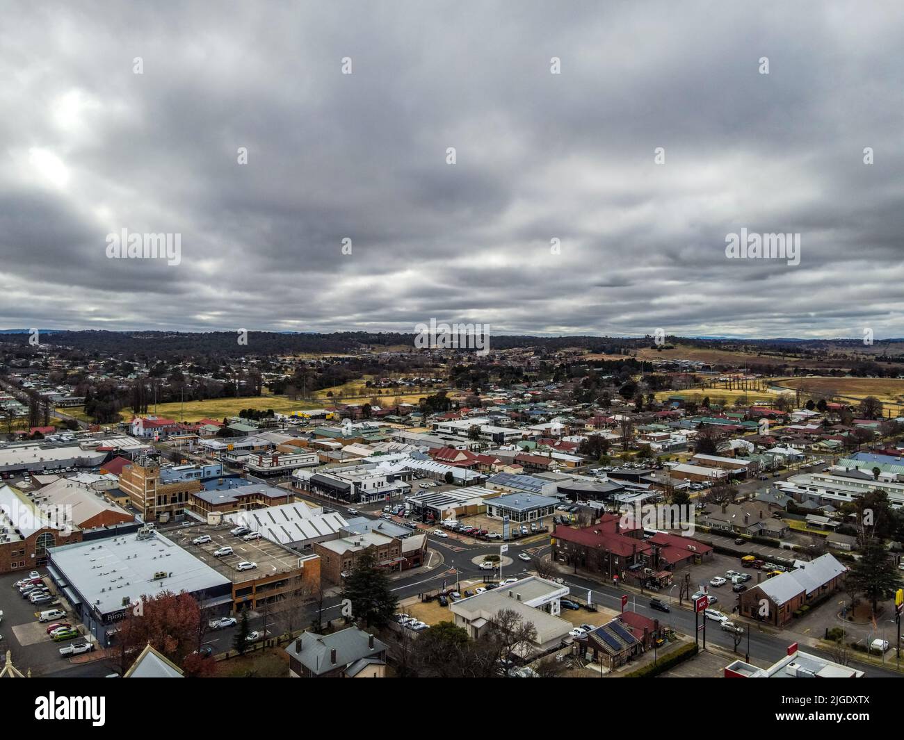 Aerial View of the town Armidale, NSW, 2340, Australia, with beautiful ...