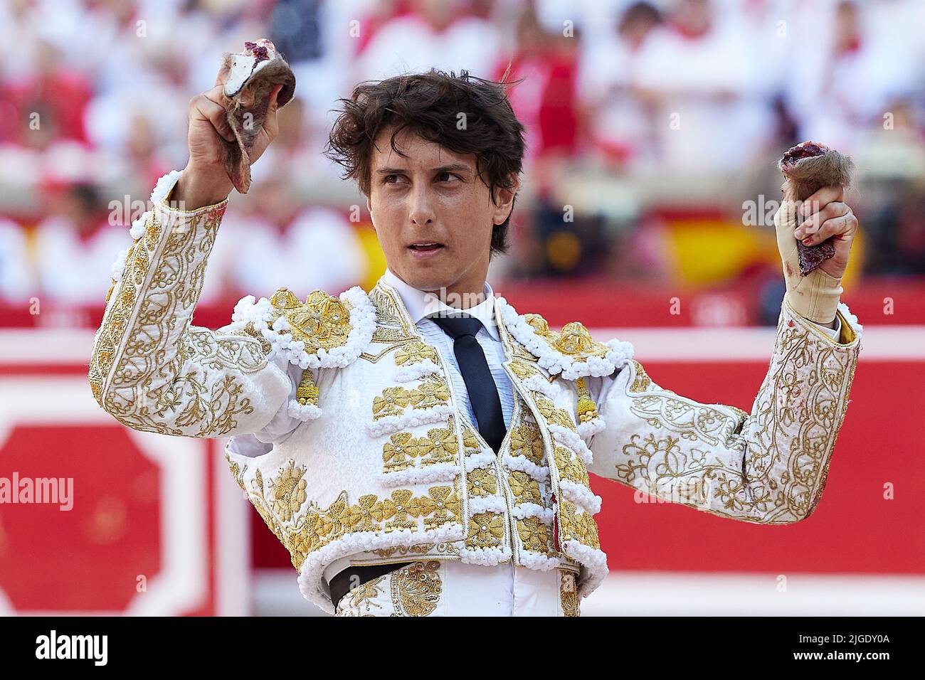 Peruvian bullfighting Andres Roca Rey challenges a Nunez del Cuvillo ...