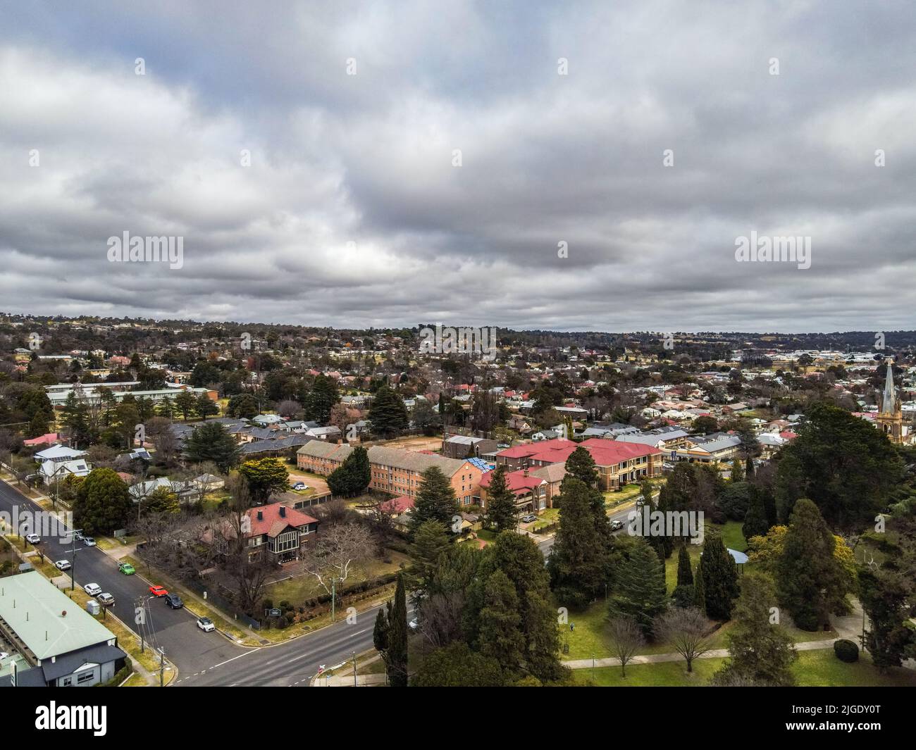 Aerial View of the town Armidale, NSW, 2340, Australia, with beautiful ...