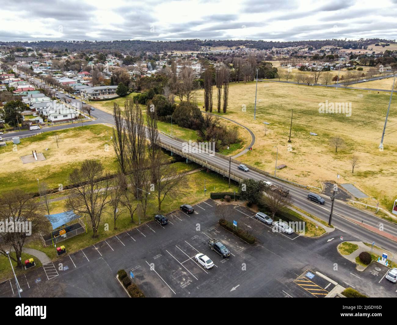 Aerial View of the town Armidale, NSW, 2340, Australia, with beautiful ...