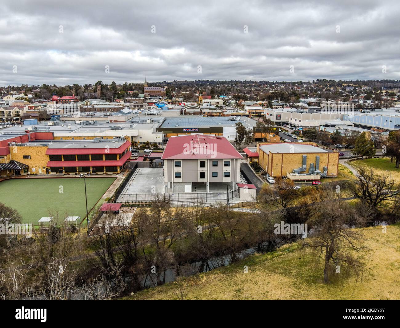 Aerial View of the town Armidale, NSW, 2340, Australia, with beautiful ...