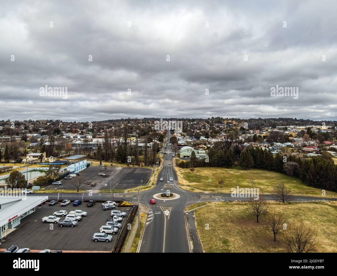Aerial View of the town Armidale, NSW, 2340, Australia, with beautiful ...