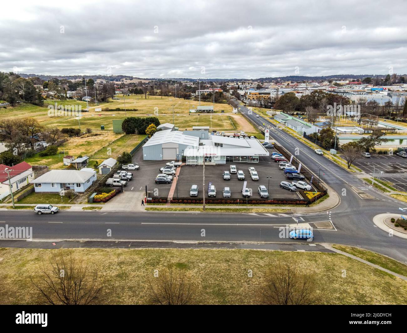 Aerial View of the town Armidale, NSW, 2340, Australia, with beautiful ...