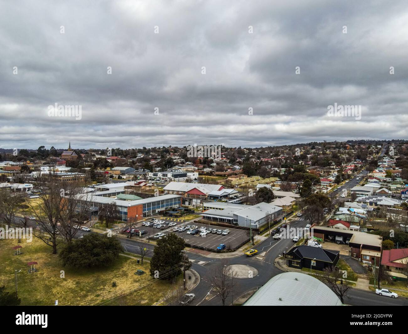 Aerial View of the town Armidale, NSW, 2340, Australia, with beautiful ...