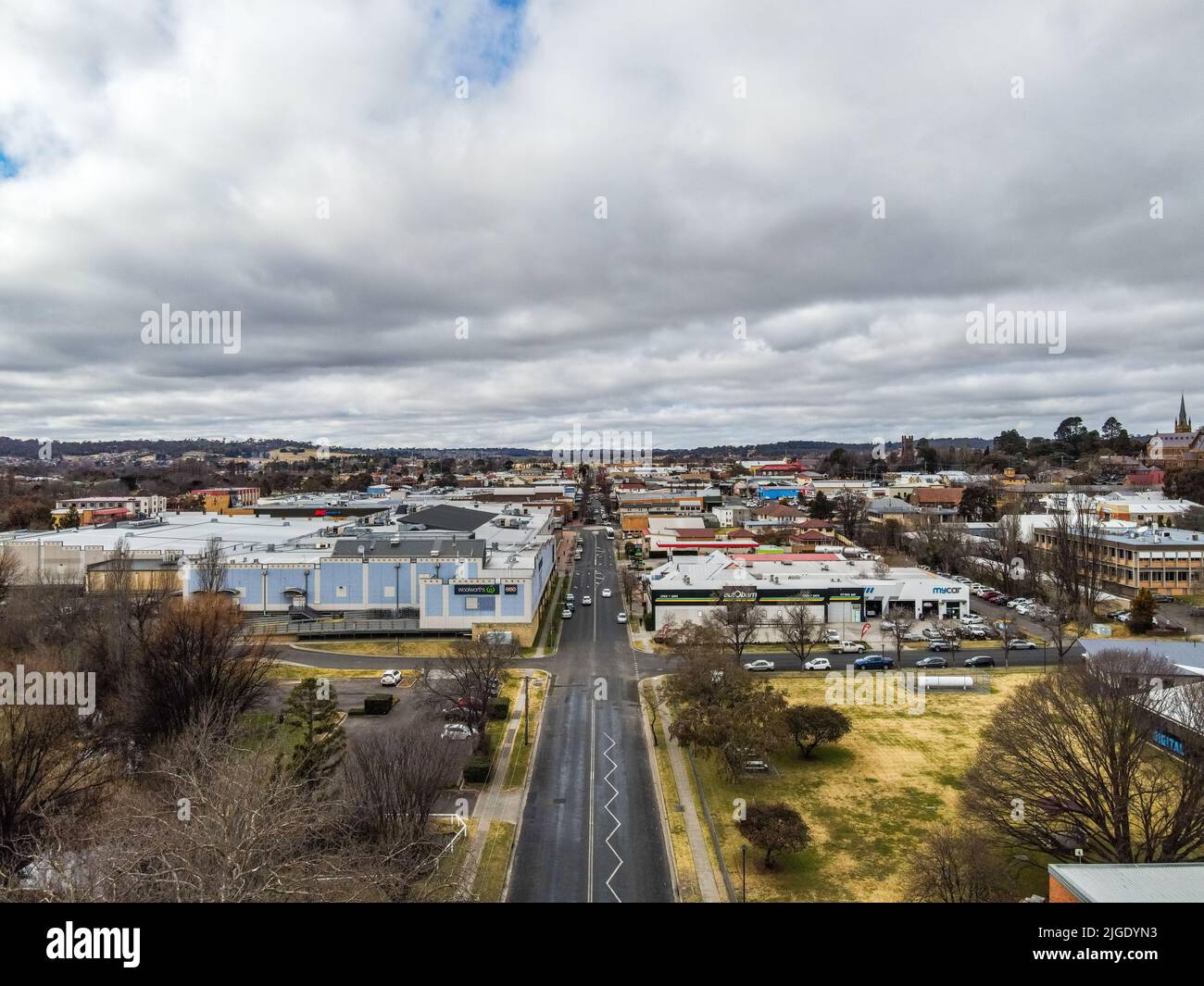 Aerial View of the town Armidale, NSW, 2340, Australia, with beautiful ...