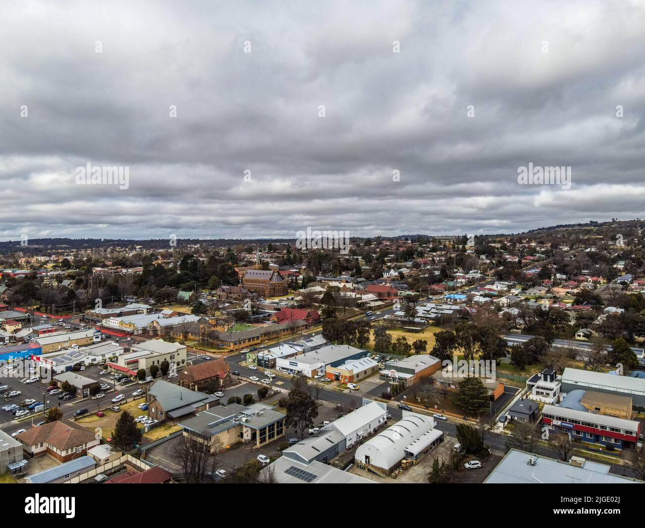 Aerial View of the town Armidale, NSW, 2340, Australia, with beautiful ...