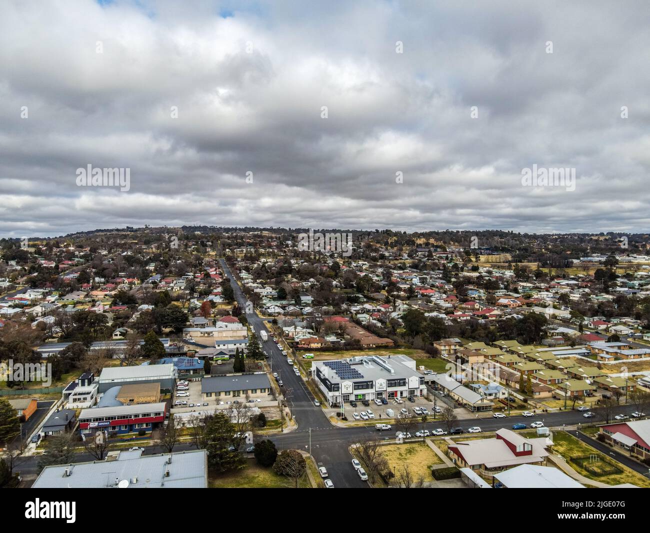 Aerial View of the town Armidale, NSW, 2340, Australia, with beautiful ...