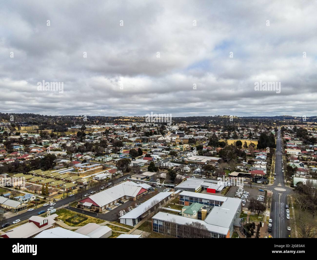 Aerial View of the town Armidale, NSW, 2340, Australia, with beautiful ...
