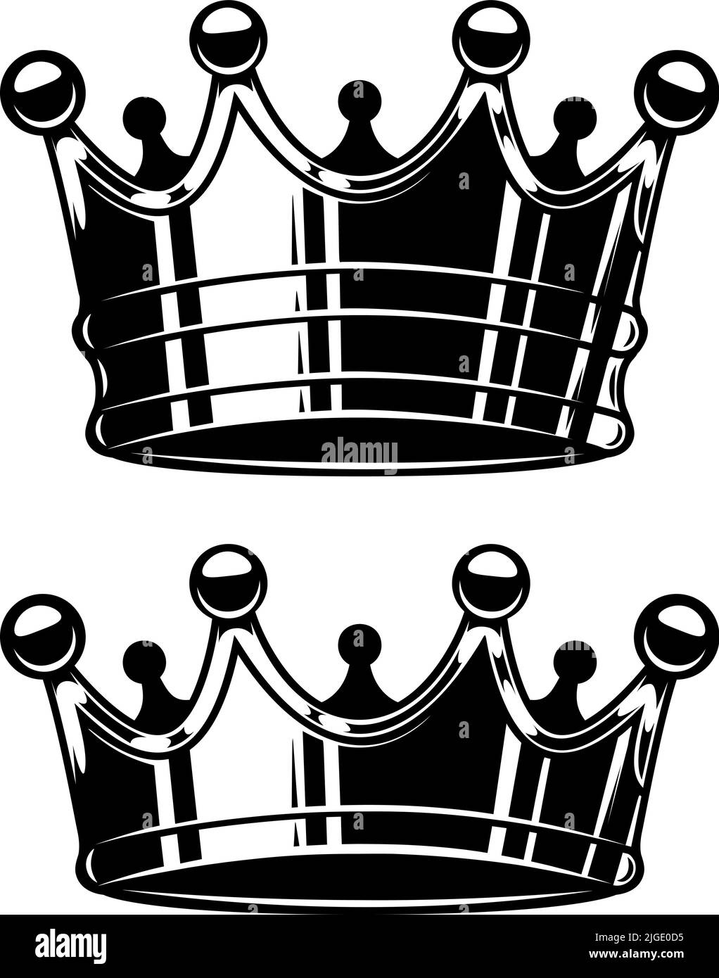 Illustration of king crown in monochrome style. Design element for logo ...
