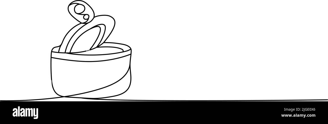 Metal tin can one line continuous drawing. Tin can continuous one line ...