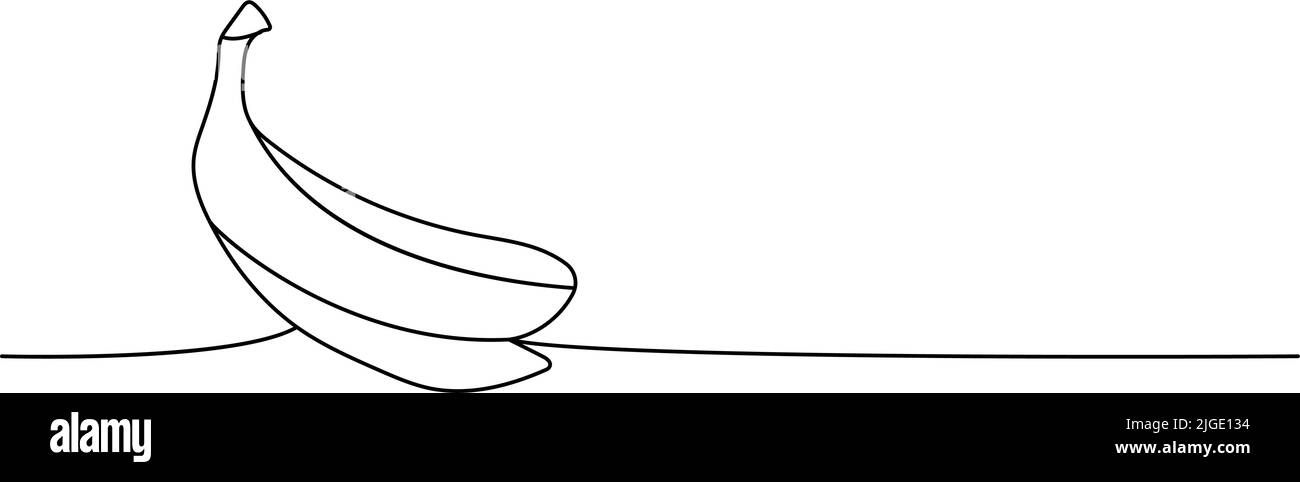 Peel of banana one line continuous drawing. Banana Peel continuous one ...