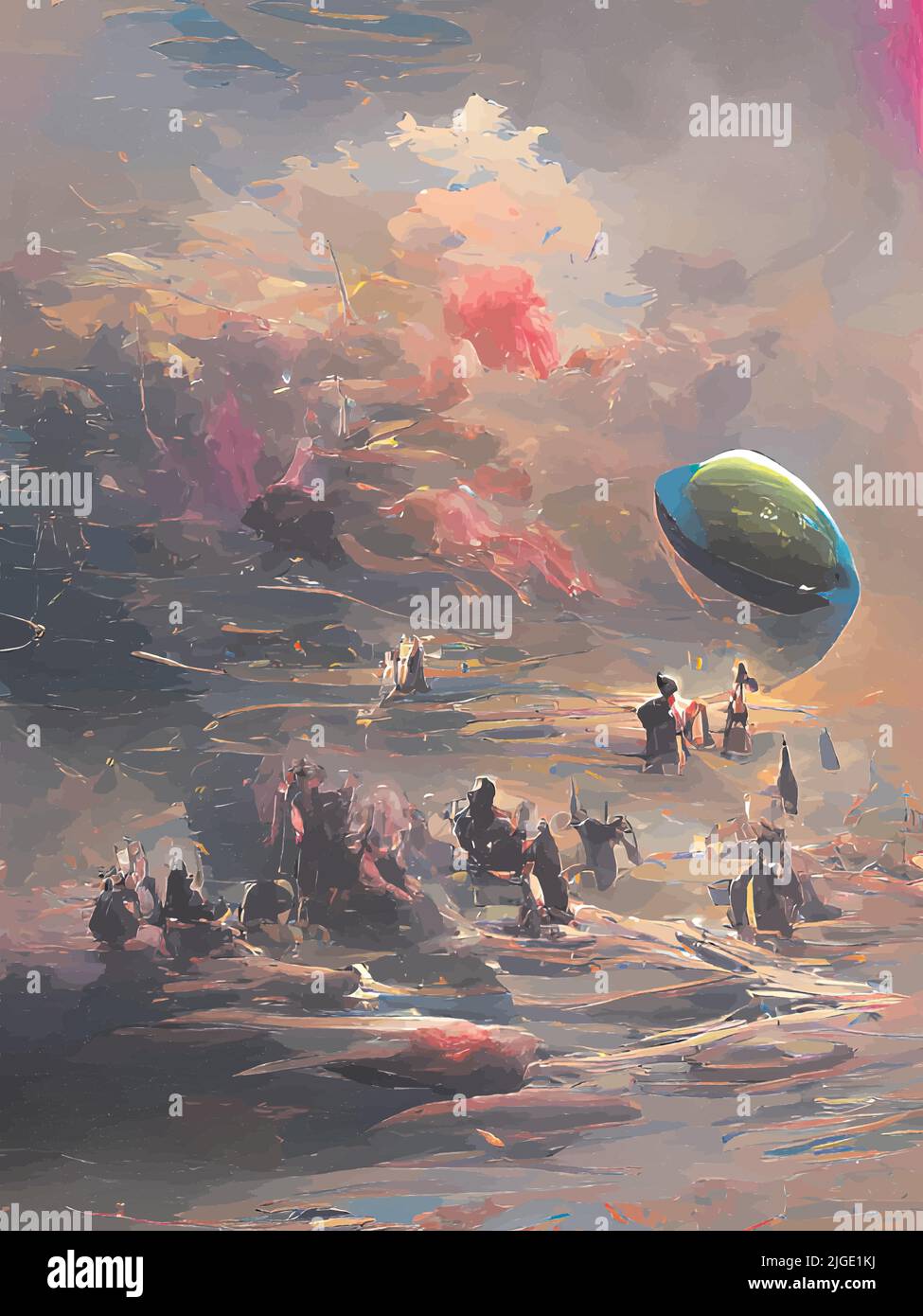 digital painting of burning earth Stock Vector Image & Art - Alamy