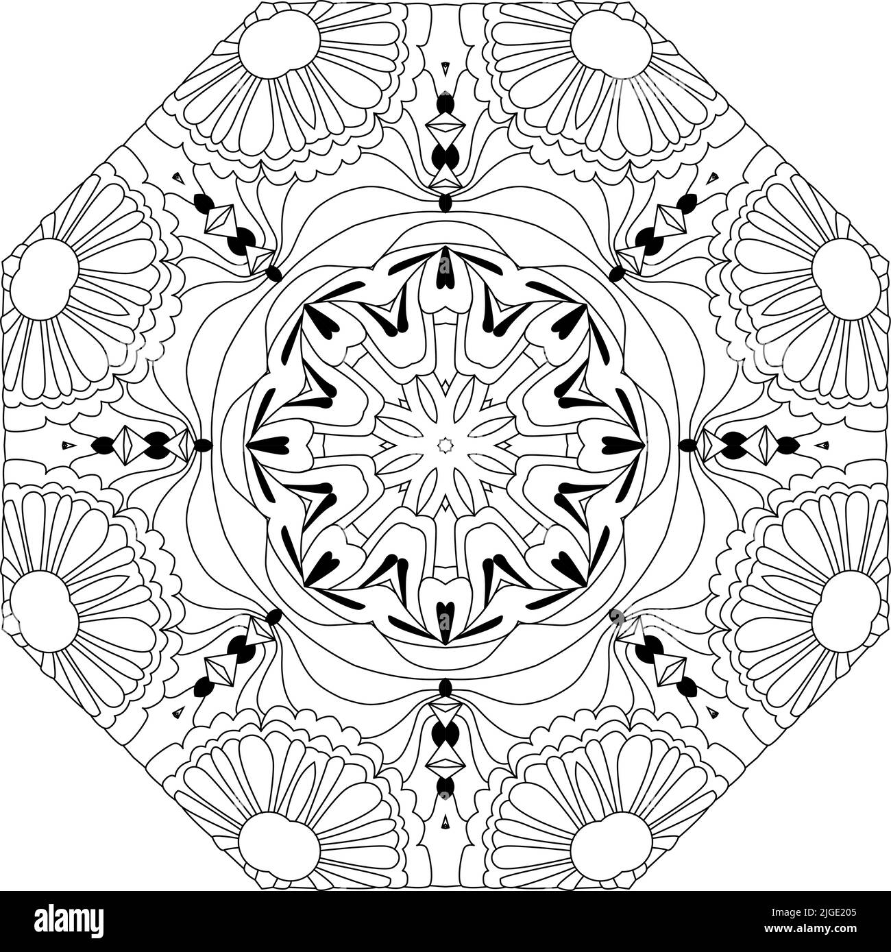 Vector Adult Coloring Book Textures. Hand-painted art design. Adult ...