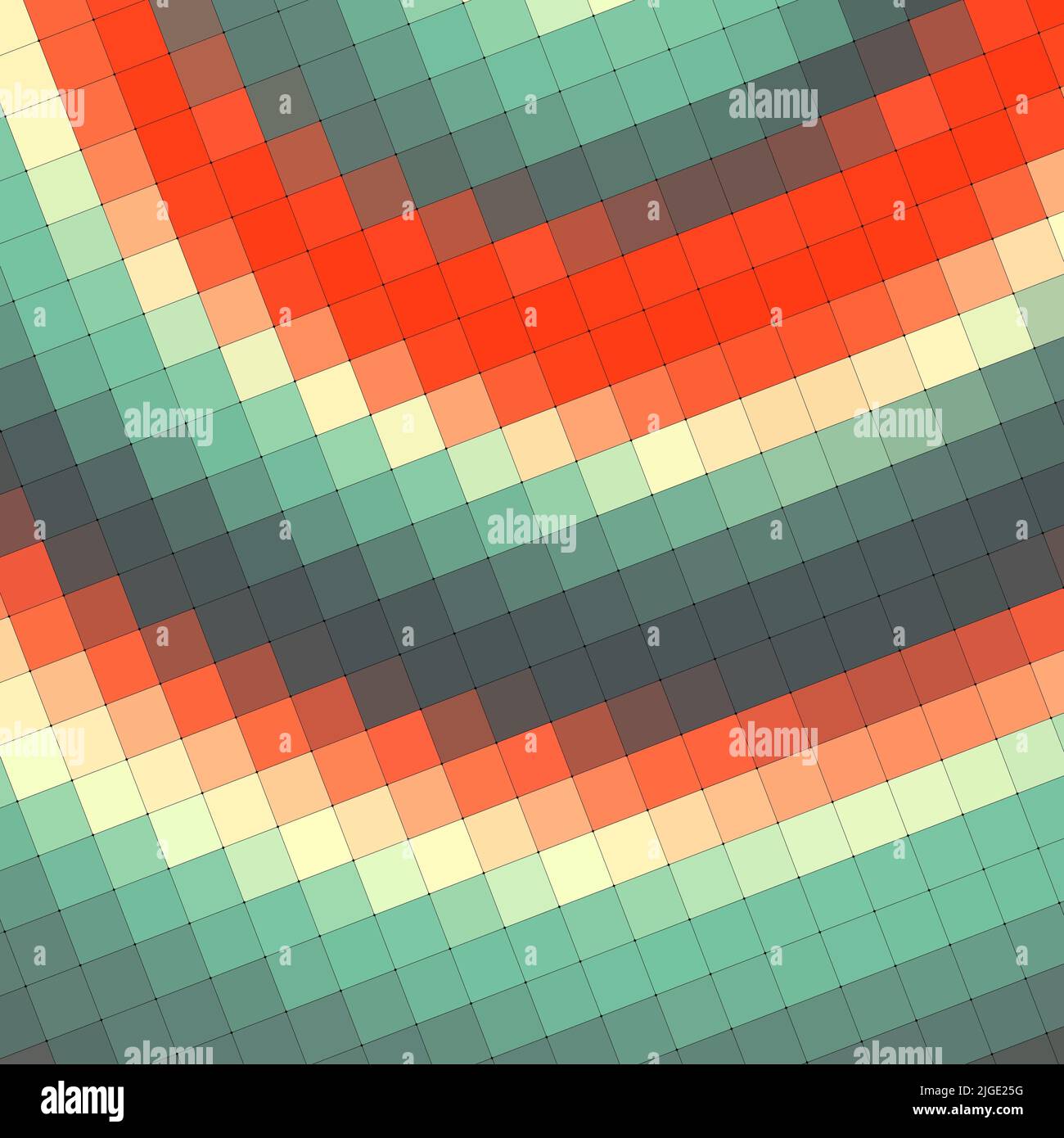 diamond square shaped abstract mosaic tiles pattern with Diagonal symmetrical repeating beige ...