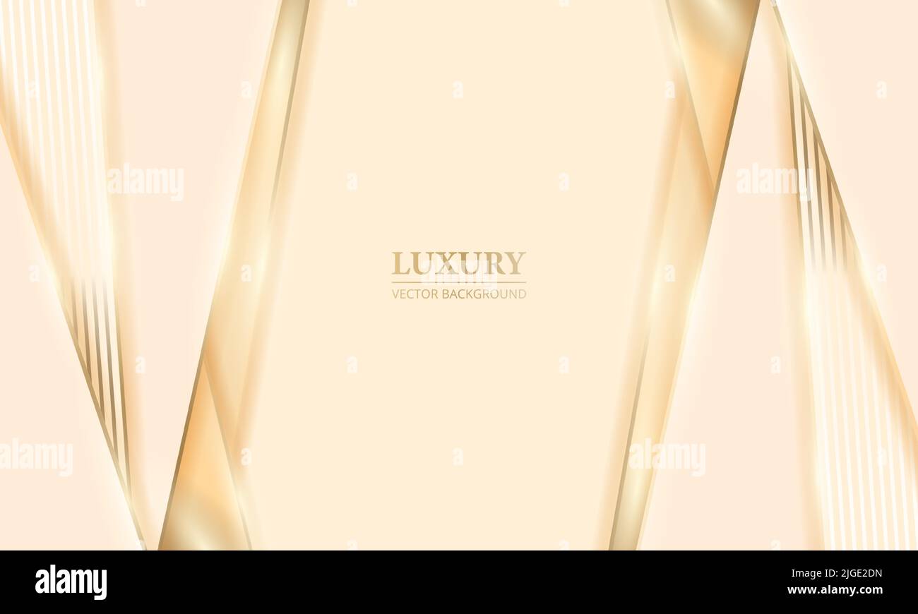 Cream color abstract luxury background with elegant gold lines and ...