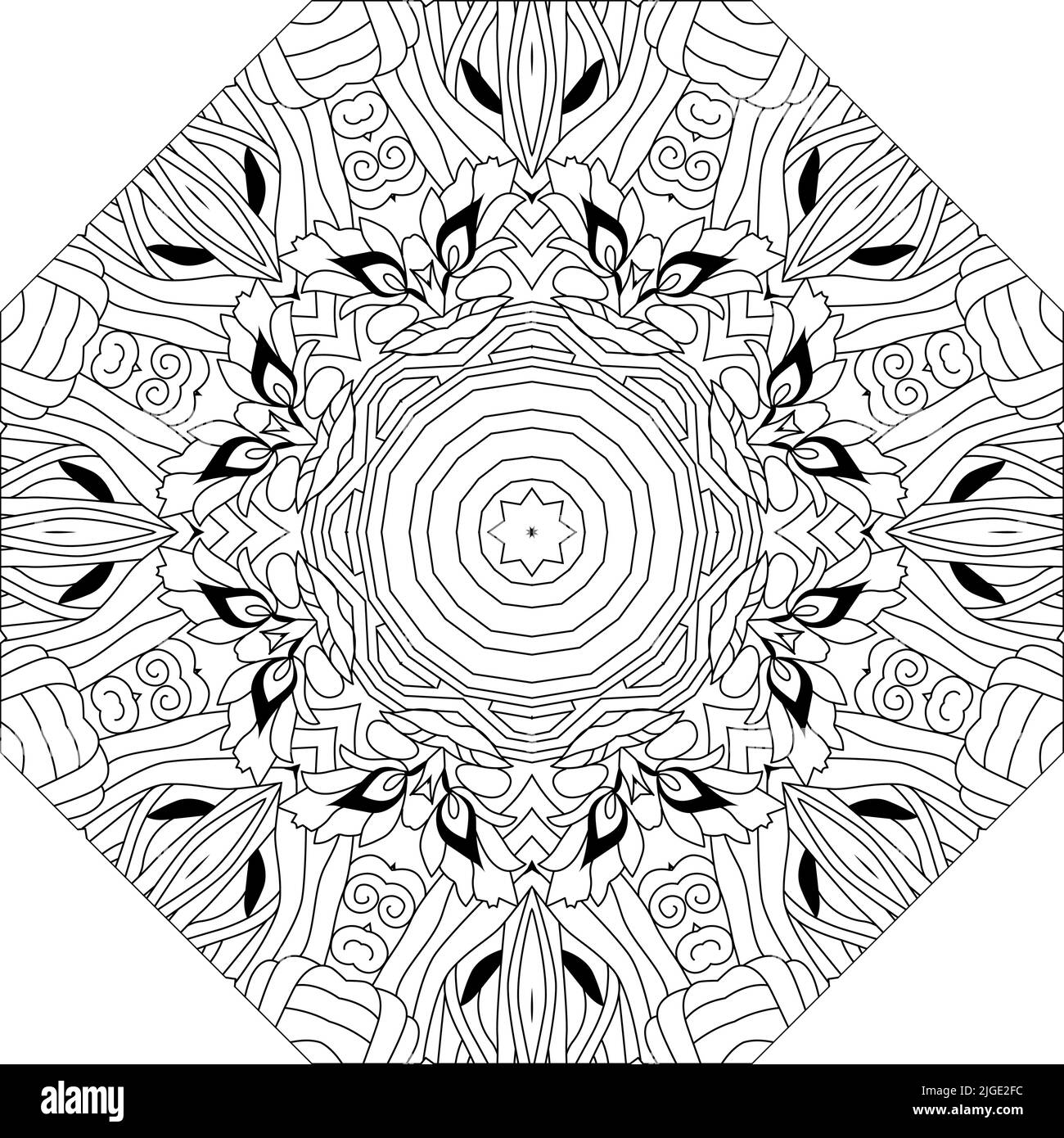 Vector Adult Coloring Book Textures. Hand-painted art design. Adult ...