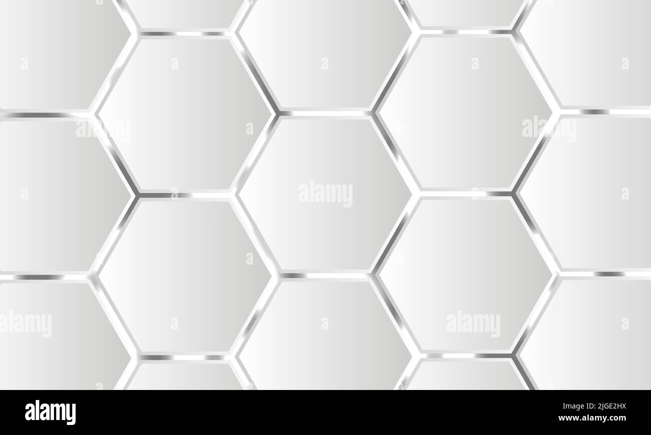 White 3d hexagonal technology vector abstract background. Hexagon modern technology futuristic ...