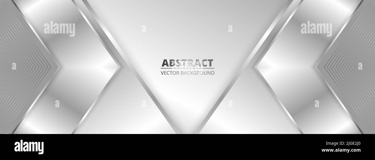 Wide luxury abstract background with silver gradient lines triangle ...