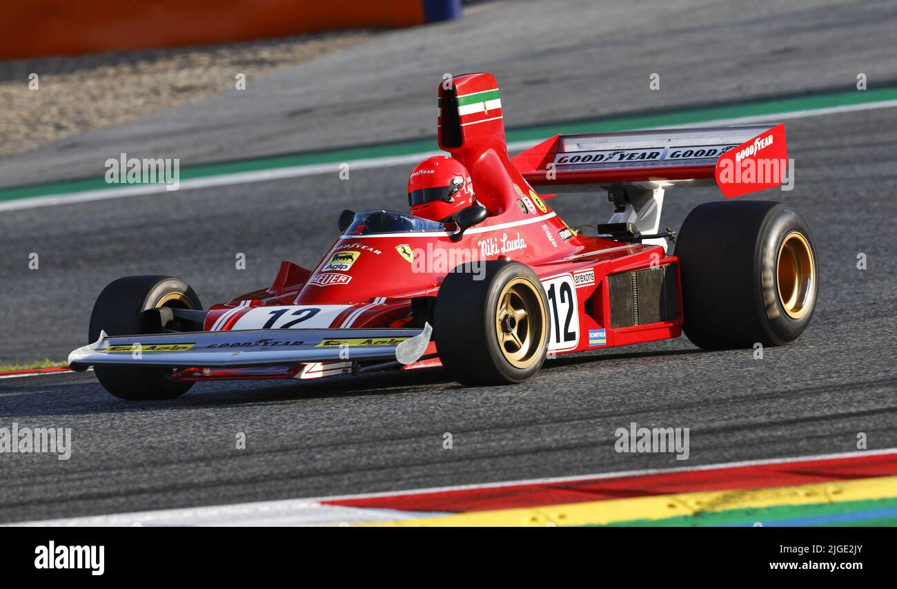Mathias Lauda in a Ferrari 312B3 of Niki Lauda, 1974 action during the ...