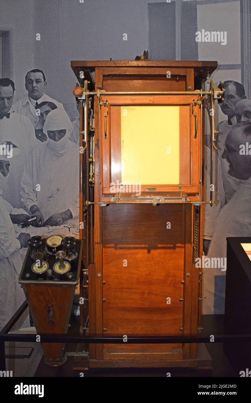 Old instrument medical tests, old Hospital de San Pablo Barcelona Spain ...