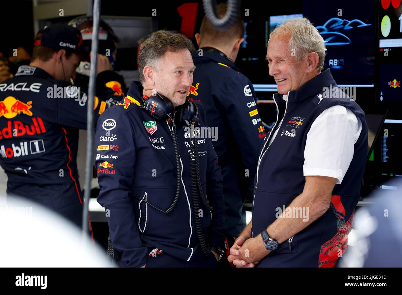 Spielberg, Austria. 9th July, 2022. Christian Horner (GBR, Oracle Red Bull Racing), Dr. Helmut ...