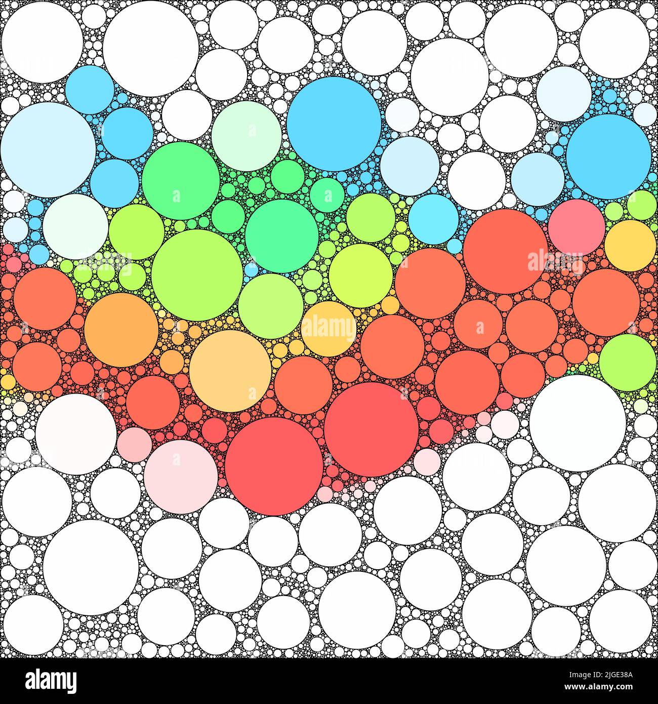 Abstract decorative color Circles of different sizes and colors are randomly placed in the ...