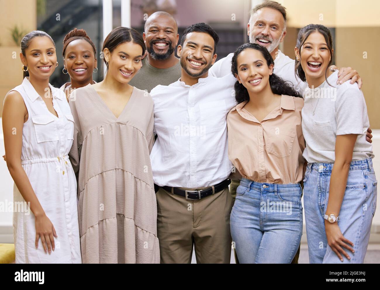Startup team posing photo in hi-res stock photography and images - Alamy