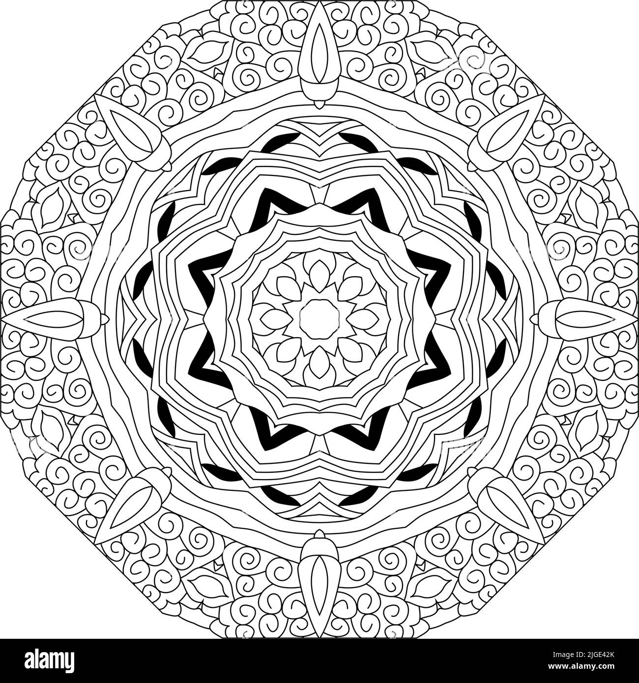 Vector Adult Coloring Book Textures. Hand-painted art design. Adult ...