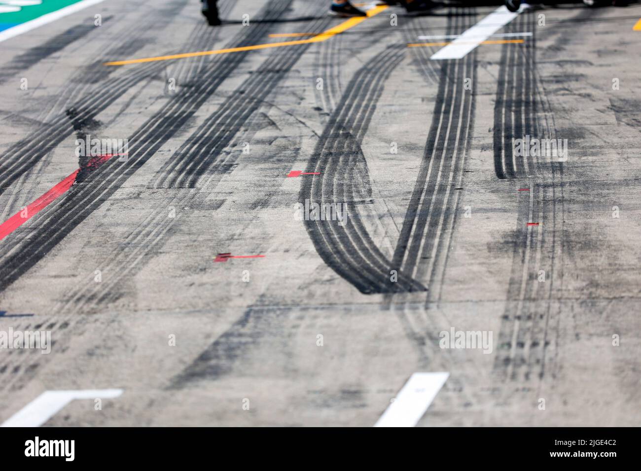 Spielberg, Austria. 9th July, 2022. Tire marks, F1 Grand Prix of ...