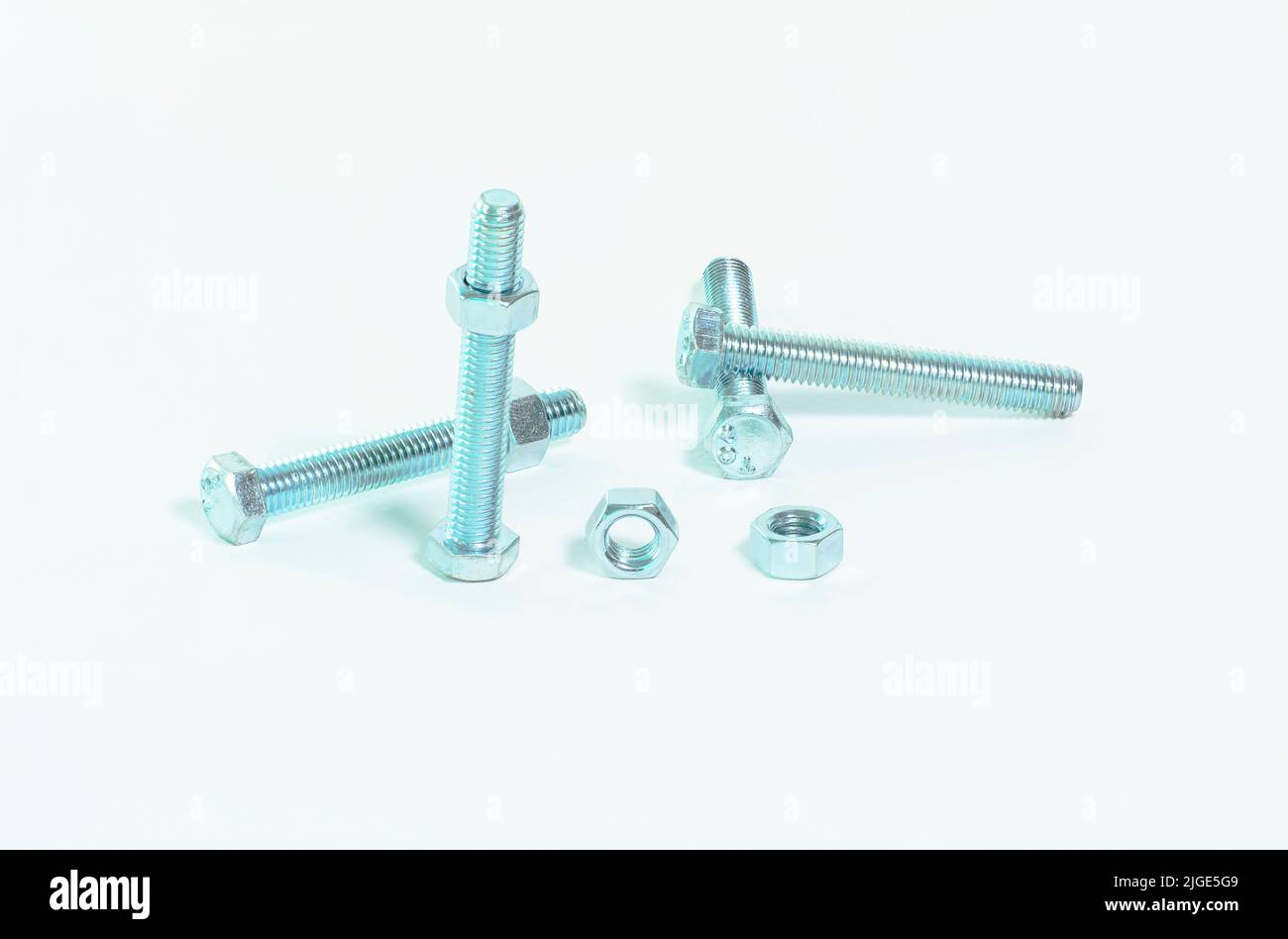 A closeup of hex head screw on a white background Stock Photo - Alamy